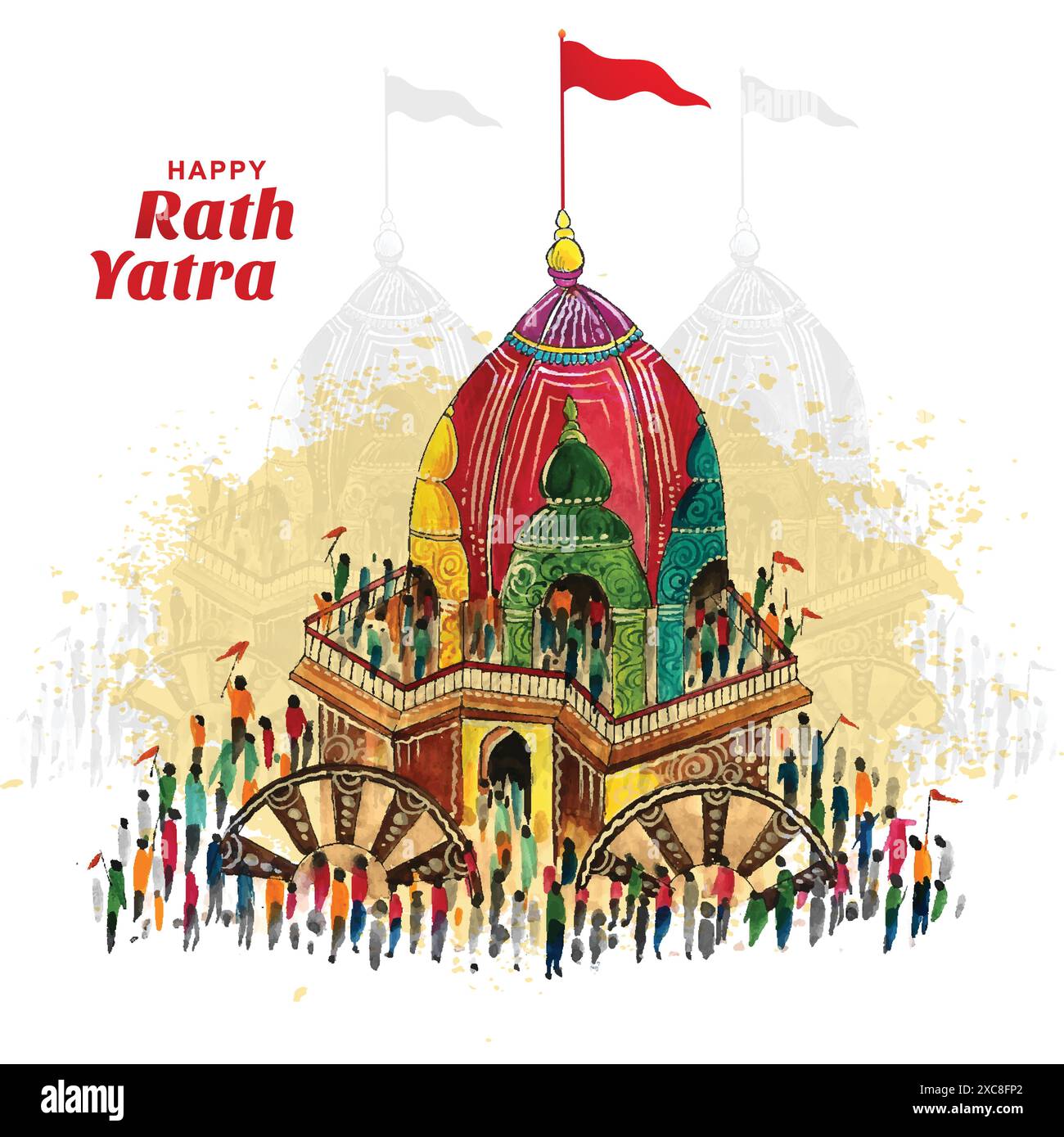 illustration of lord jagannath rath yatra festival celebration ...