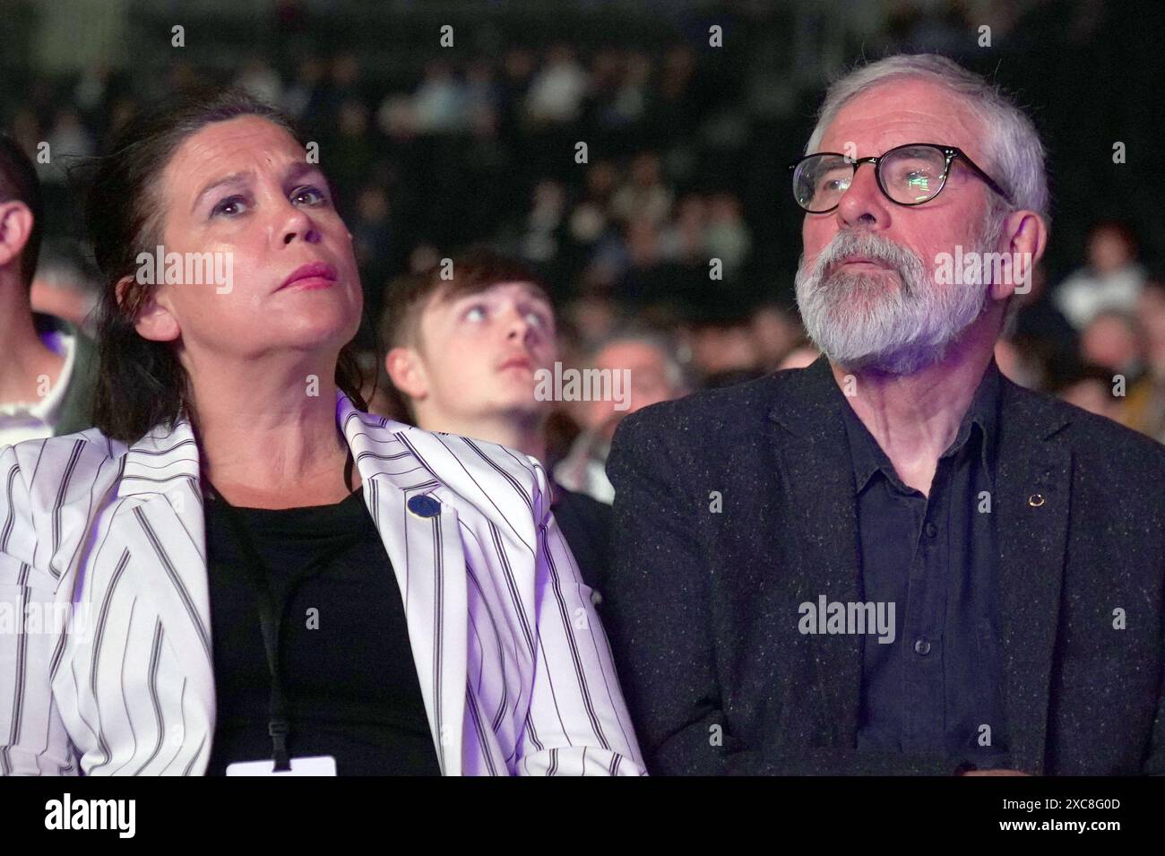 Sinn Fein's President Mary Lou McDonald sits with former Sinn Fein ...