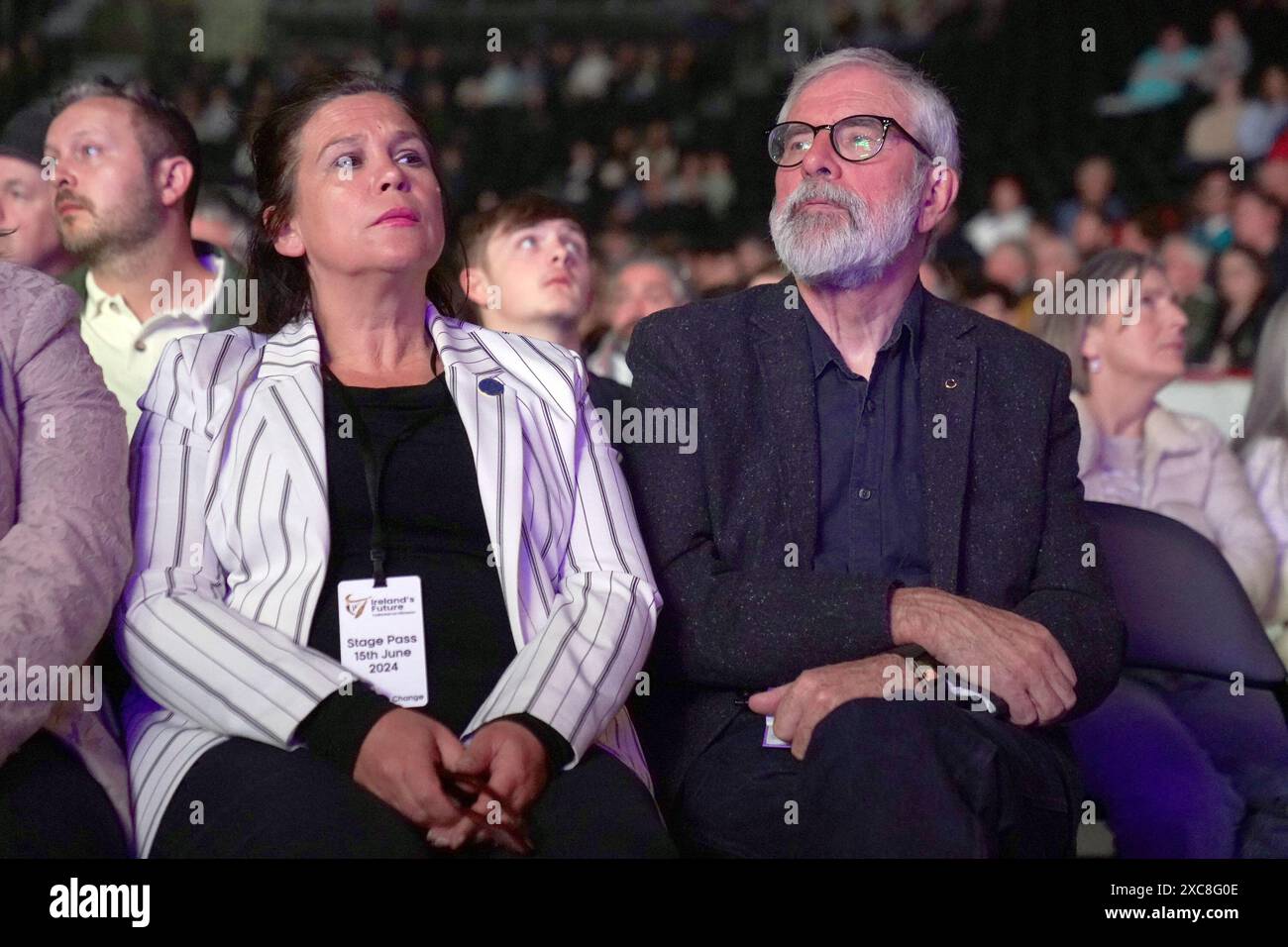 Sinn Fein's President Mary Lou McDonald sits with former Sinn Fein ...