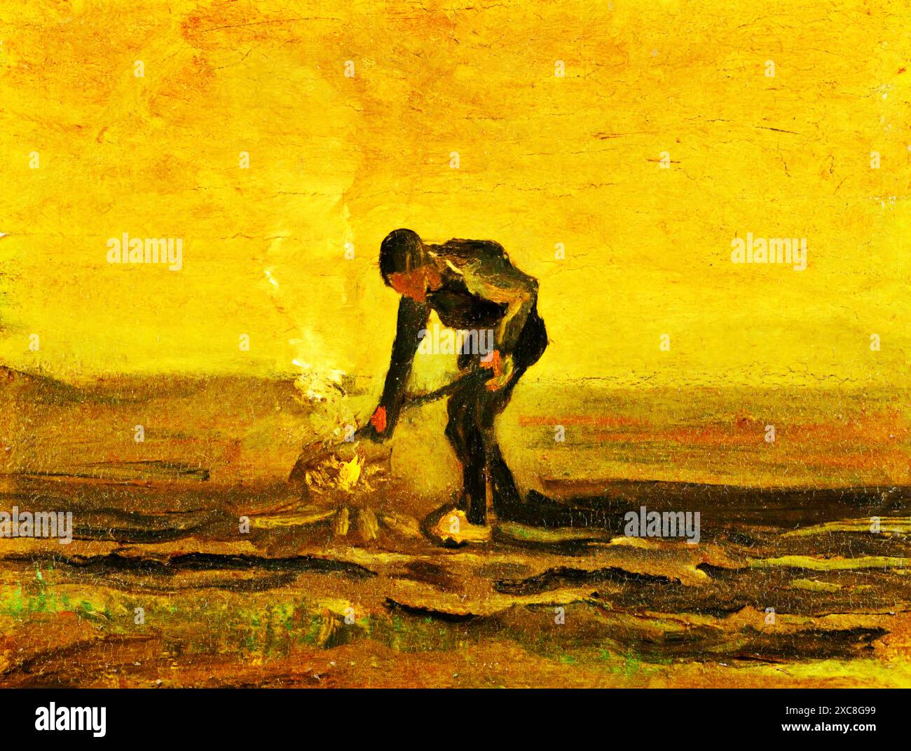 Peasant Burning Weeds, 1883 (Painting) Artist Gogh, Vincent van (1853 ...