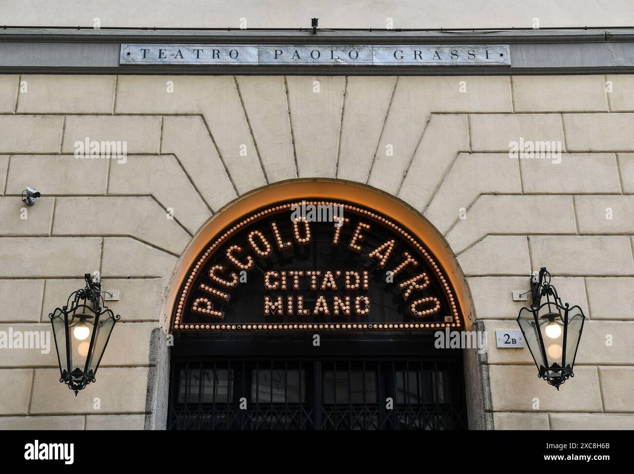 Entrance sign of the Piccolo Teatro, Italy's first permanent theatre ...