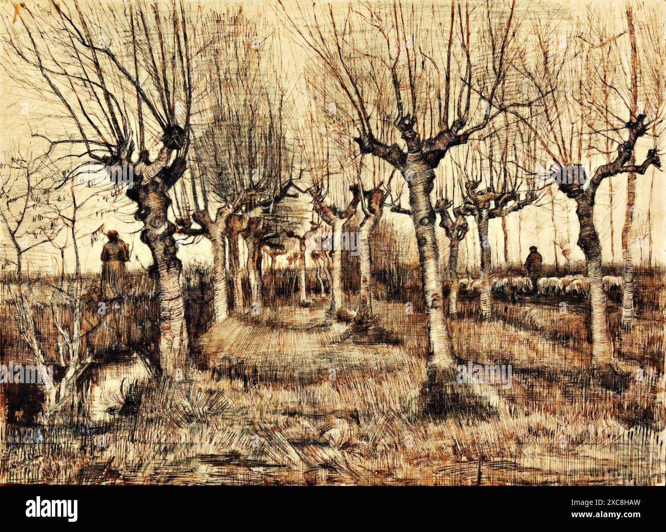 Pollard Birches, 1884 (Painting) Artist Gogh, Vincent van (1853-90 ...