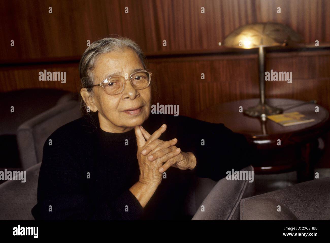 Mahasweta DEVI (debi) - Date : 20021101 ©John Foley/Opale.photo Stock ...