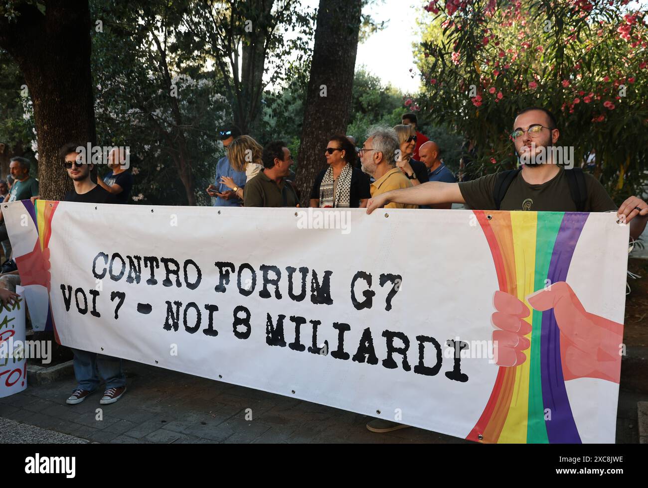 Fasano, Apulia in southern Italy. 14th June, 2024. People protest ...