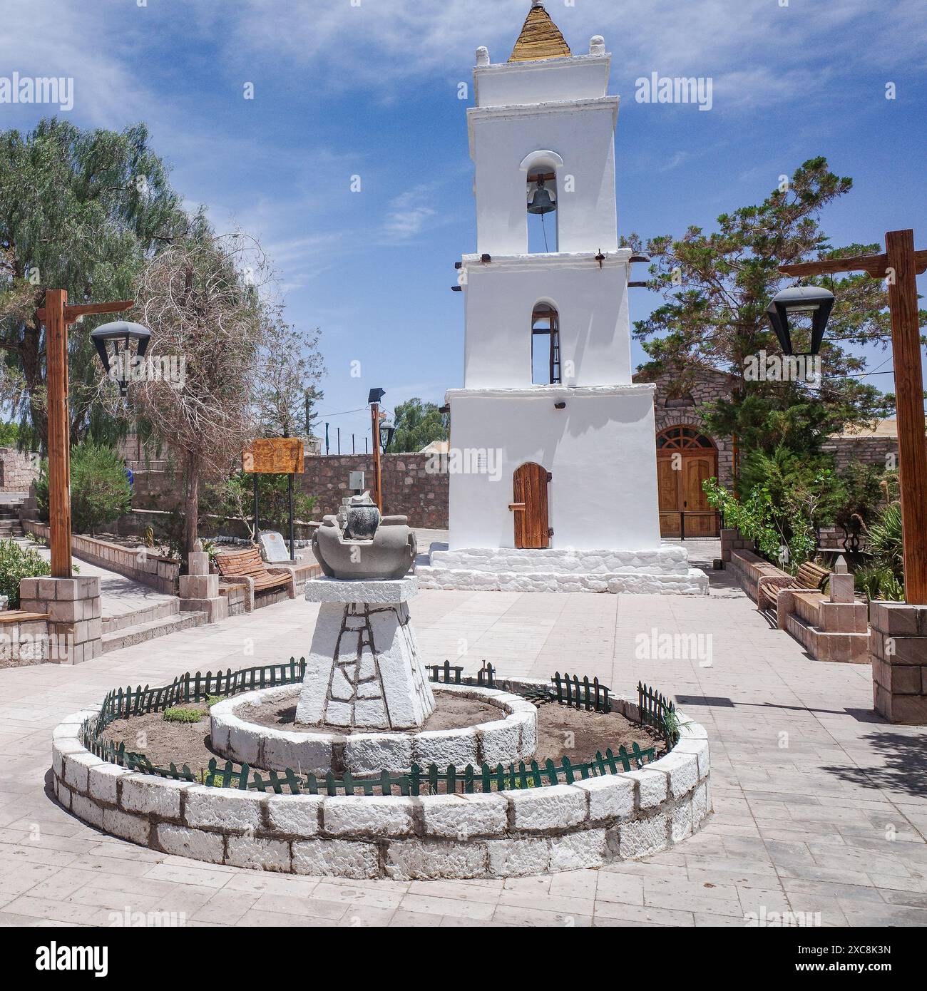 Atacama, Chile - Dec 1, 2023: Historic colonial bell tower of the ...