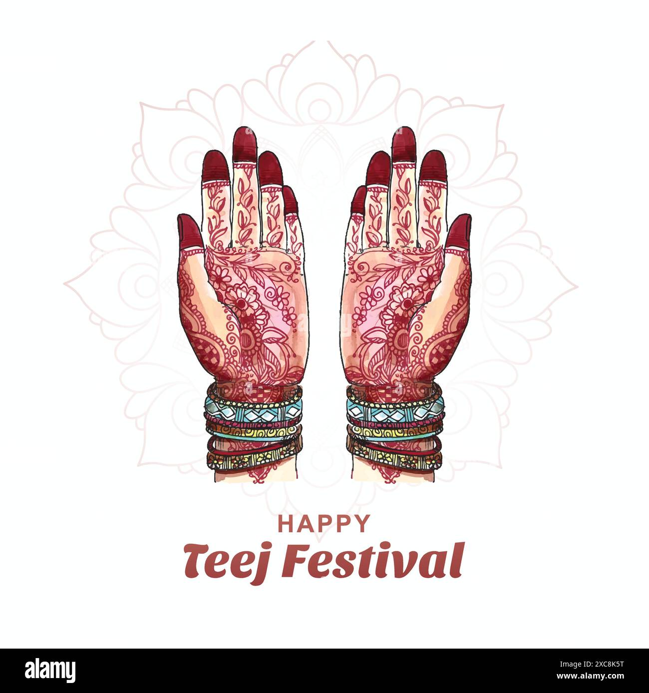 Beautiful hariyali teej hindu festival greeting card design Stock ...