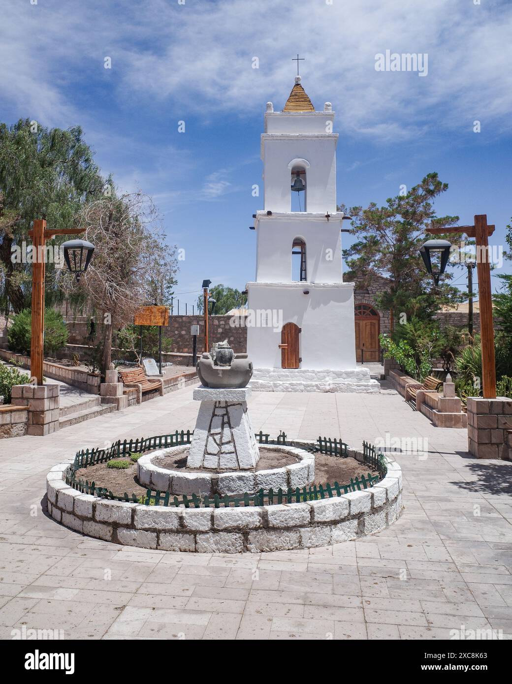 Atacama, Chile - Dec 1, 2023: Historic colonial bell tower of the ...