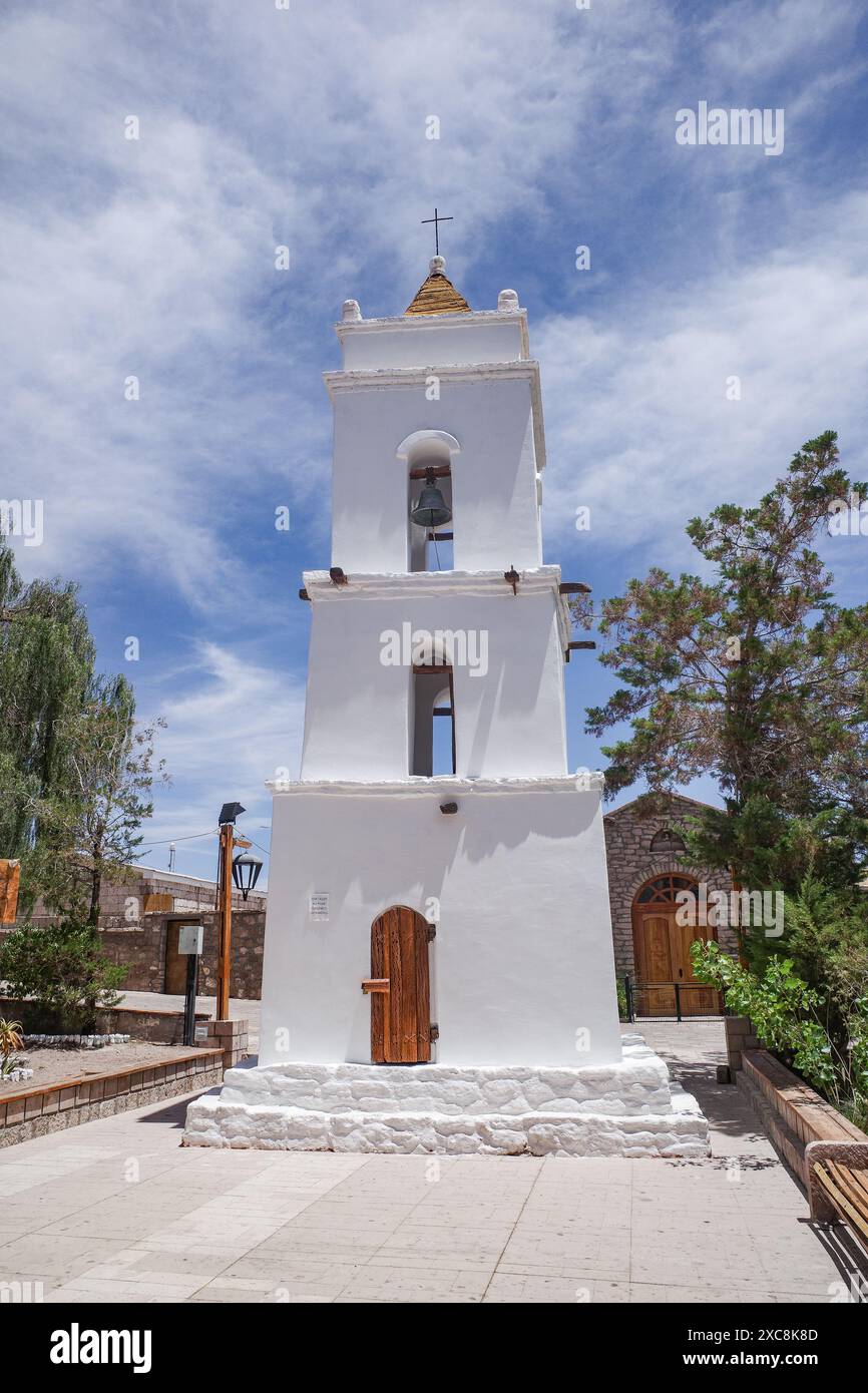 Atacama, Chile - Dec 1, 2023: Historic colonial bell tower of the ...