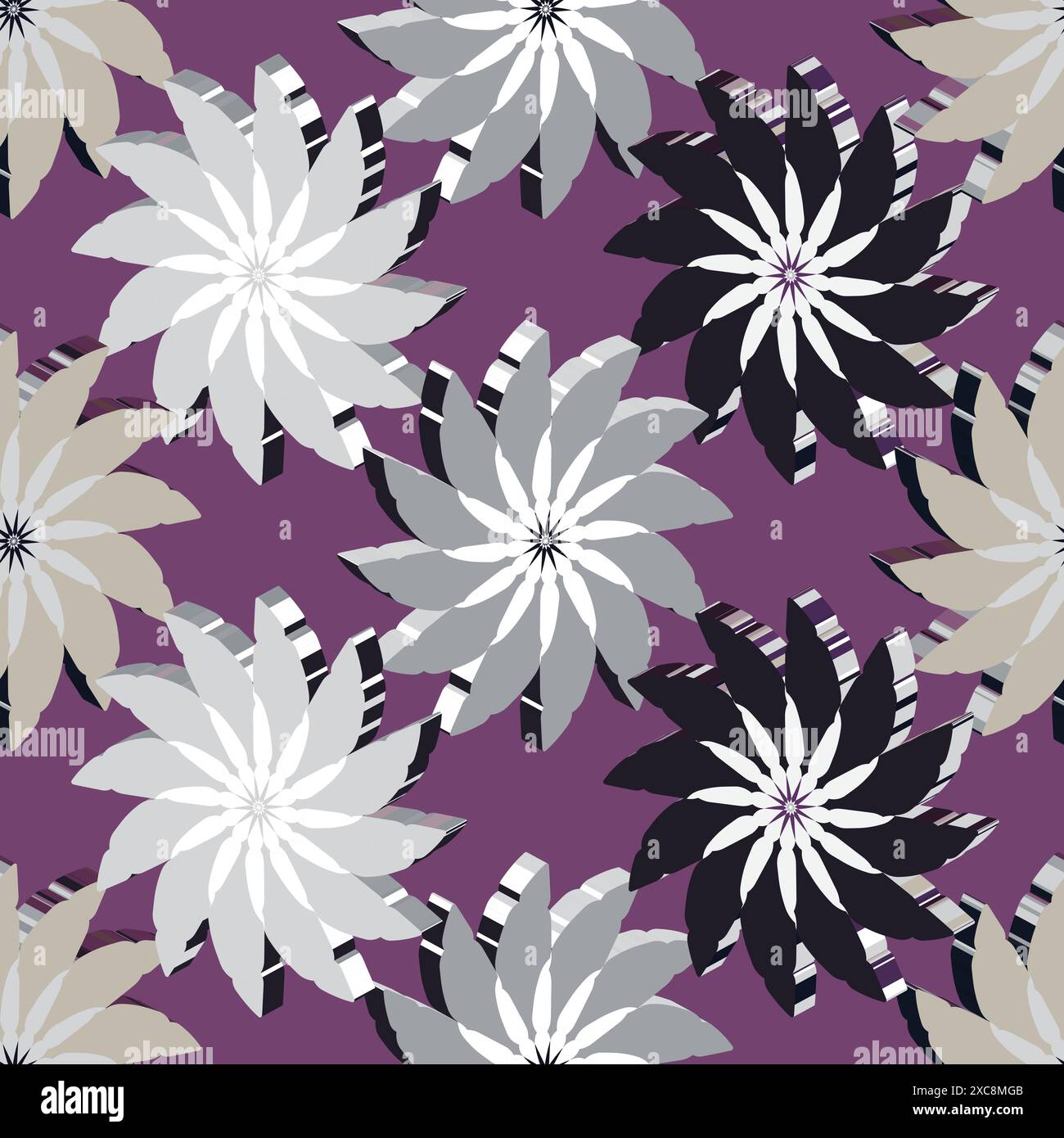 3d floral seamless pattern. 3d illustration. Luxury design for ...