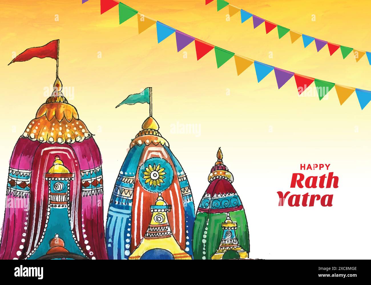 Illustration of lord jagannath rath yatra festival celebration ...