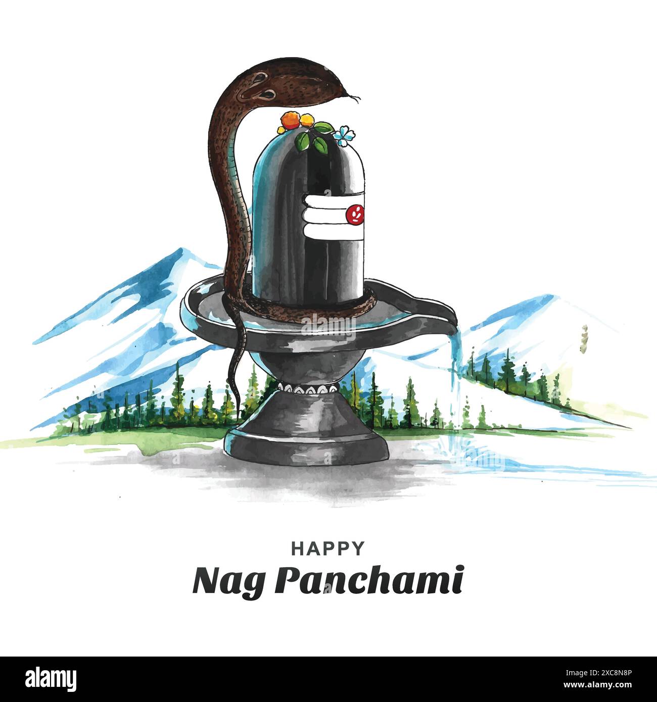 Beautiful nag panchami card on indian festival celebration background ...