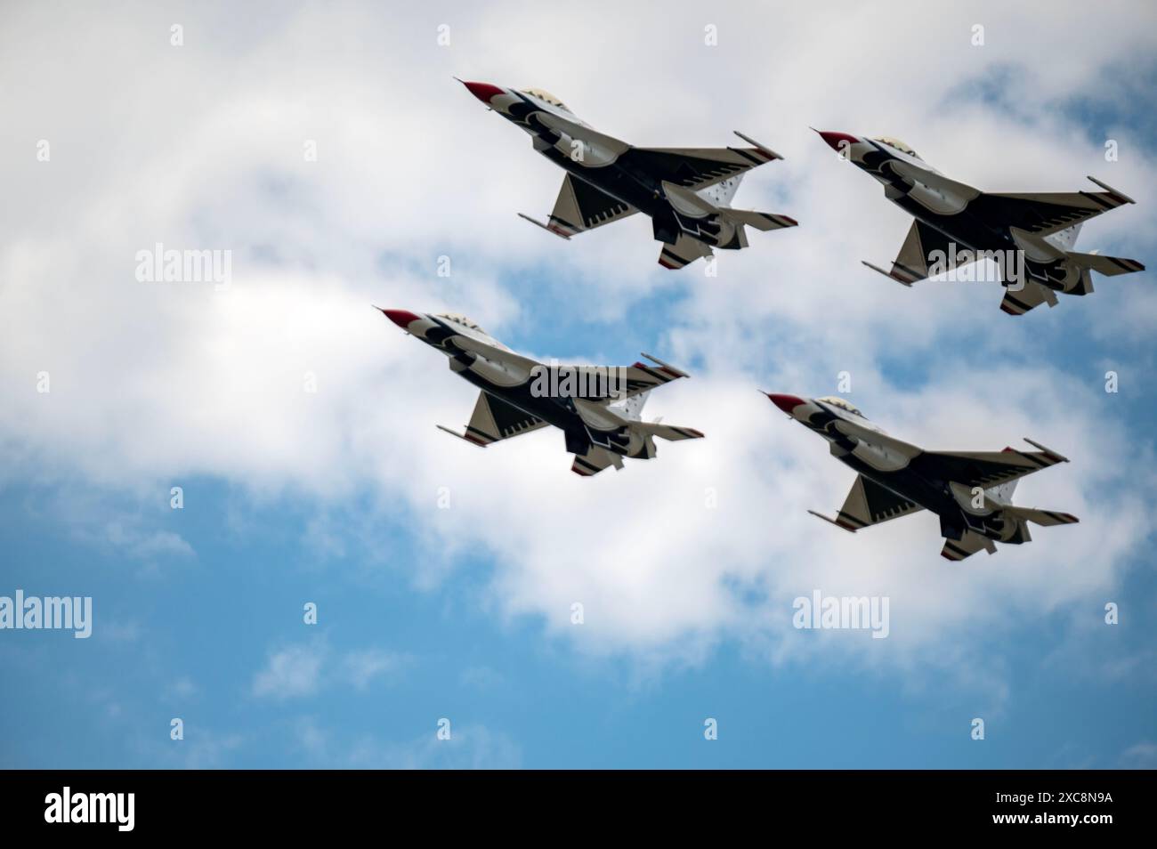 The U.S. Air Force Thunderbirds practice before the Columbus Airshow ...