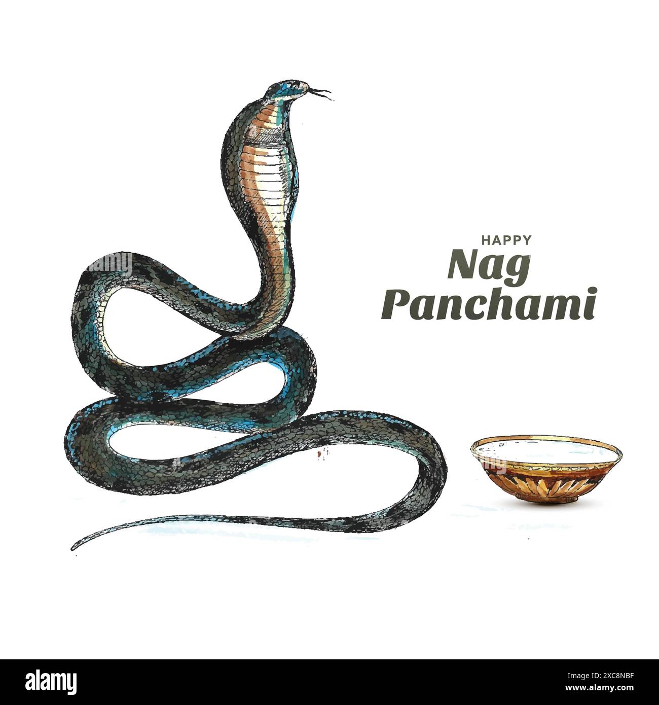 Happy nag panchami indian festival card background Stock Vector Image ...