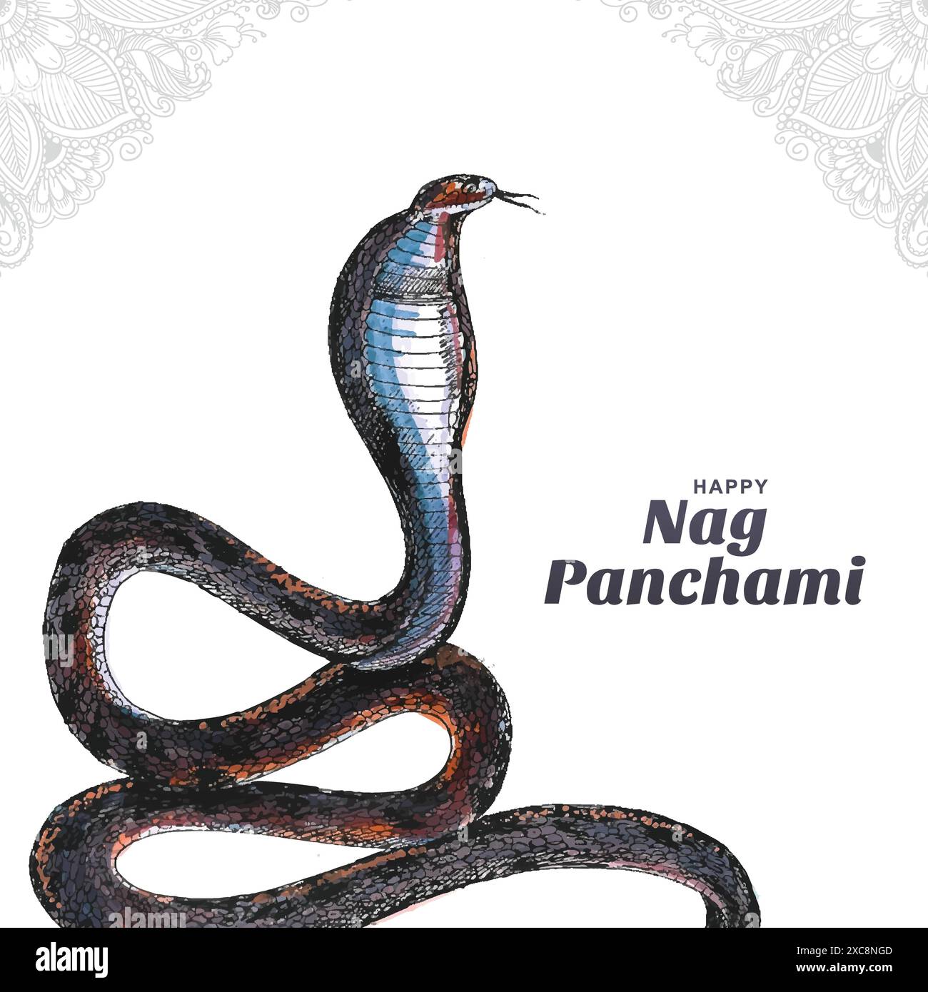 Happy nag panchami indian festival card background Stock Vector Image ...