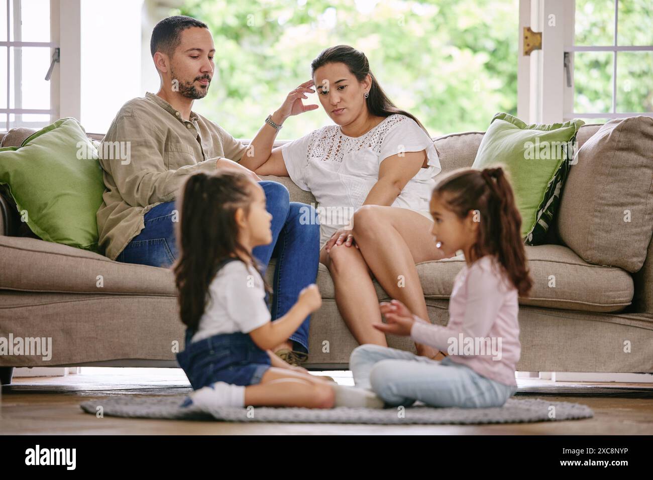 Noisy kids woman hi-res stock photography and images - Alamy