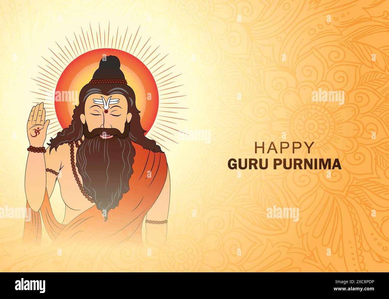 Honoring celebration guru purnima card background Stock Vector Image ...