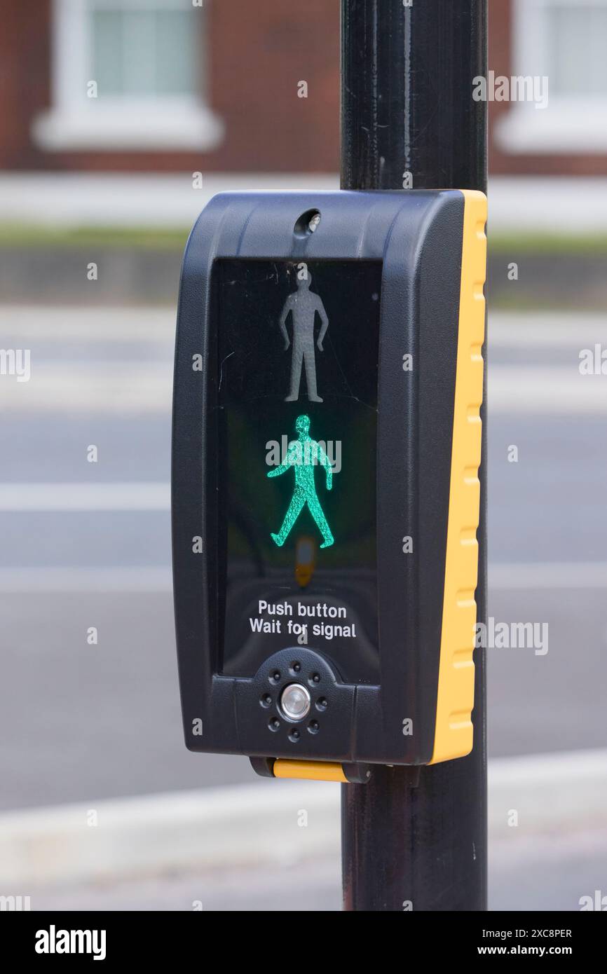 Puffin crossing red green man box with green man illuminated and ...