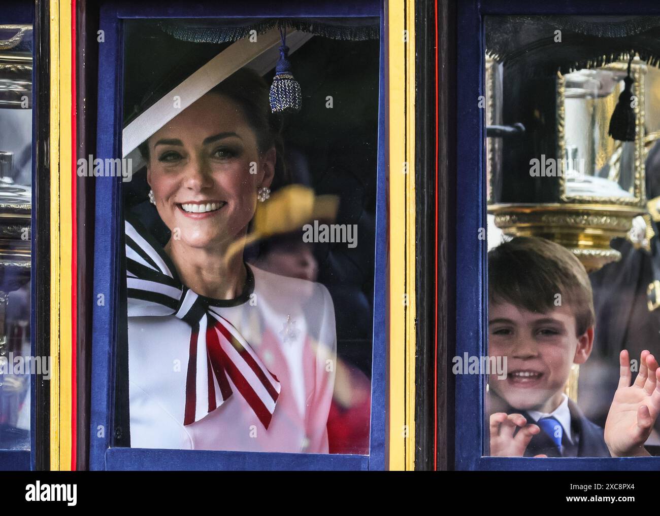 London, UK. 15th June, 2024. Catherine, the Princess of Wales rides in ...