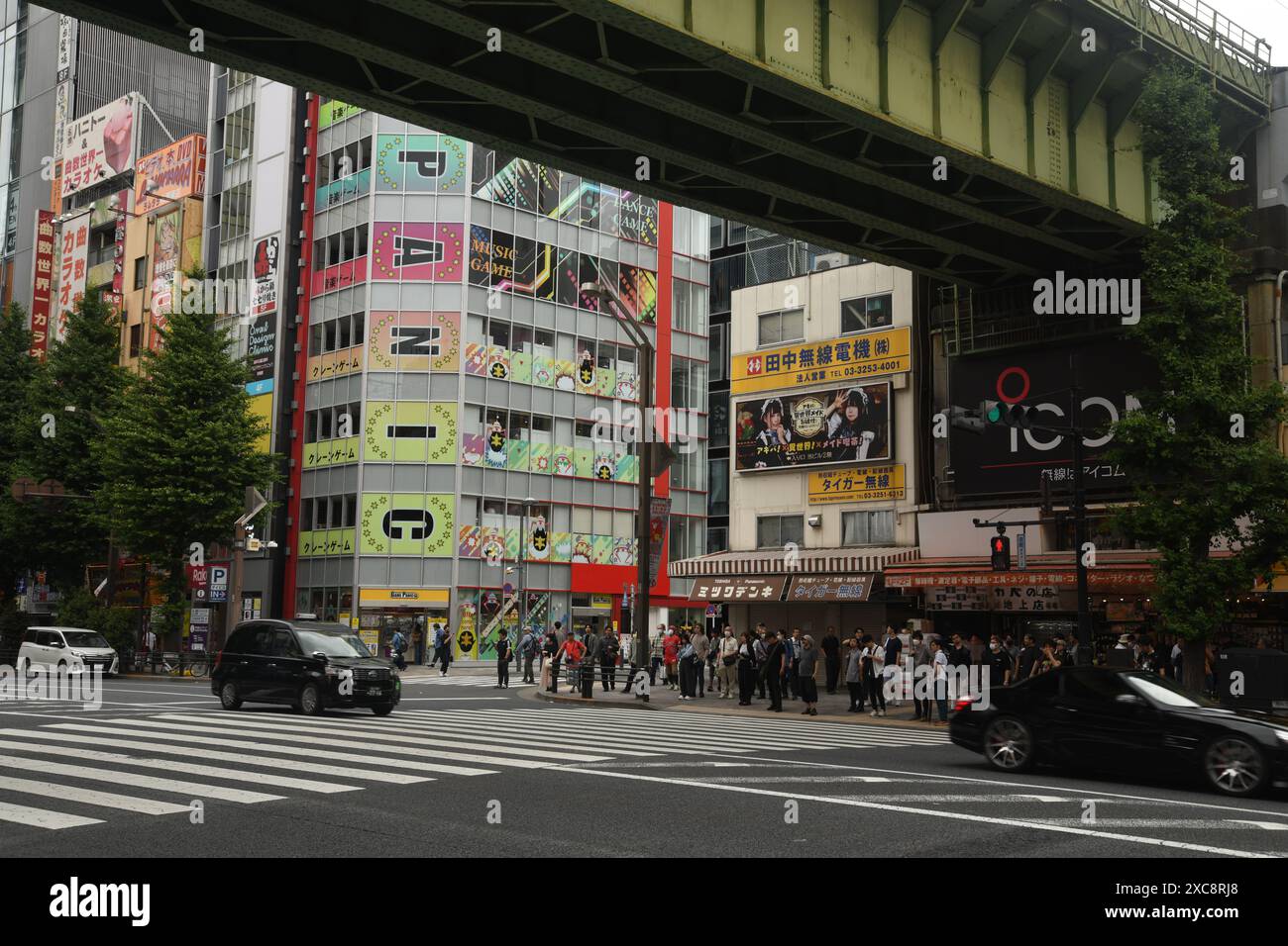 View of a busy street in Akihabara, a famous area for computer devices ...