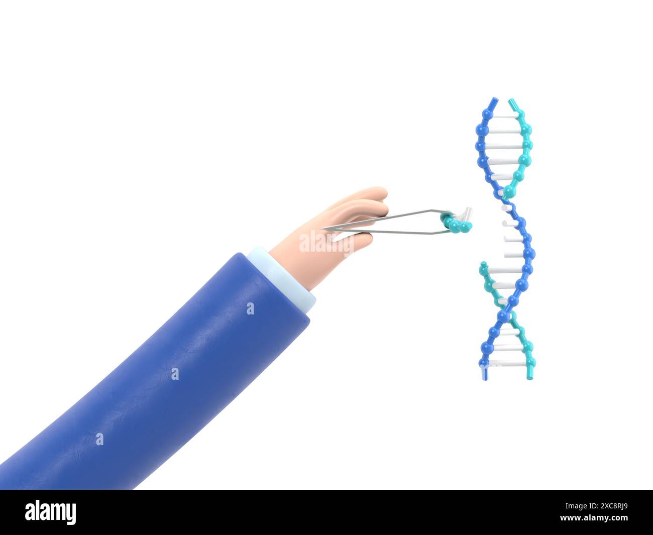 Cartoon Gesture Icon Mockup.Changing DNA concept. Manipulation DNA ...