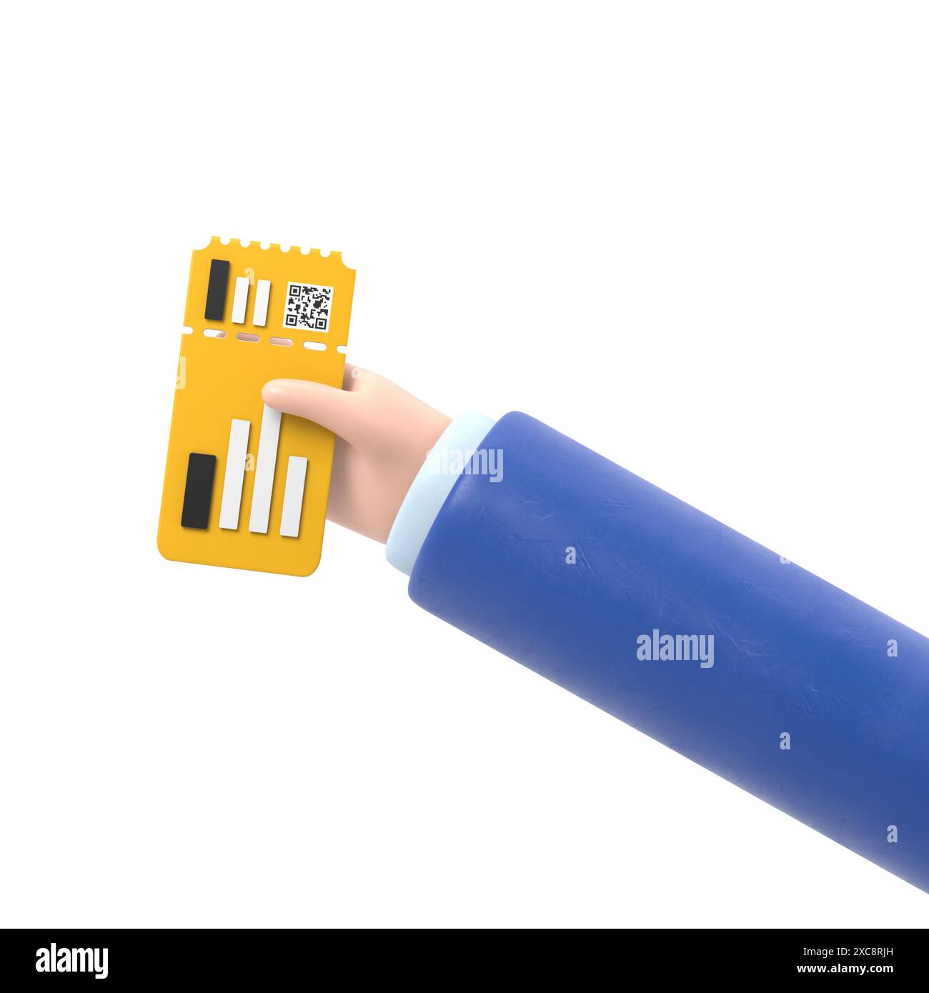 3D airline boarding pass ticket in holding hand, ready tourism and ...