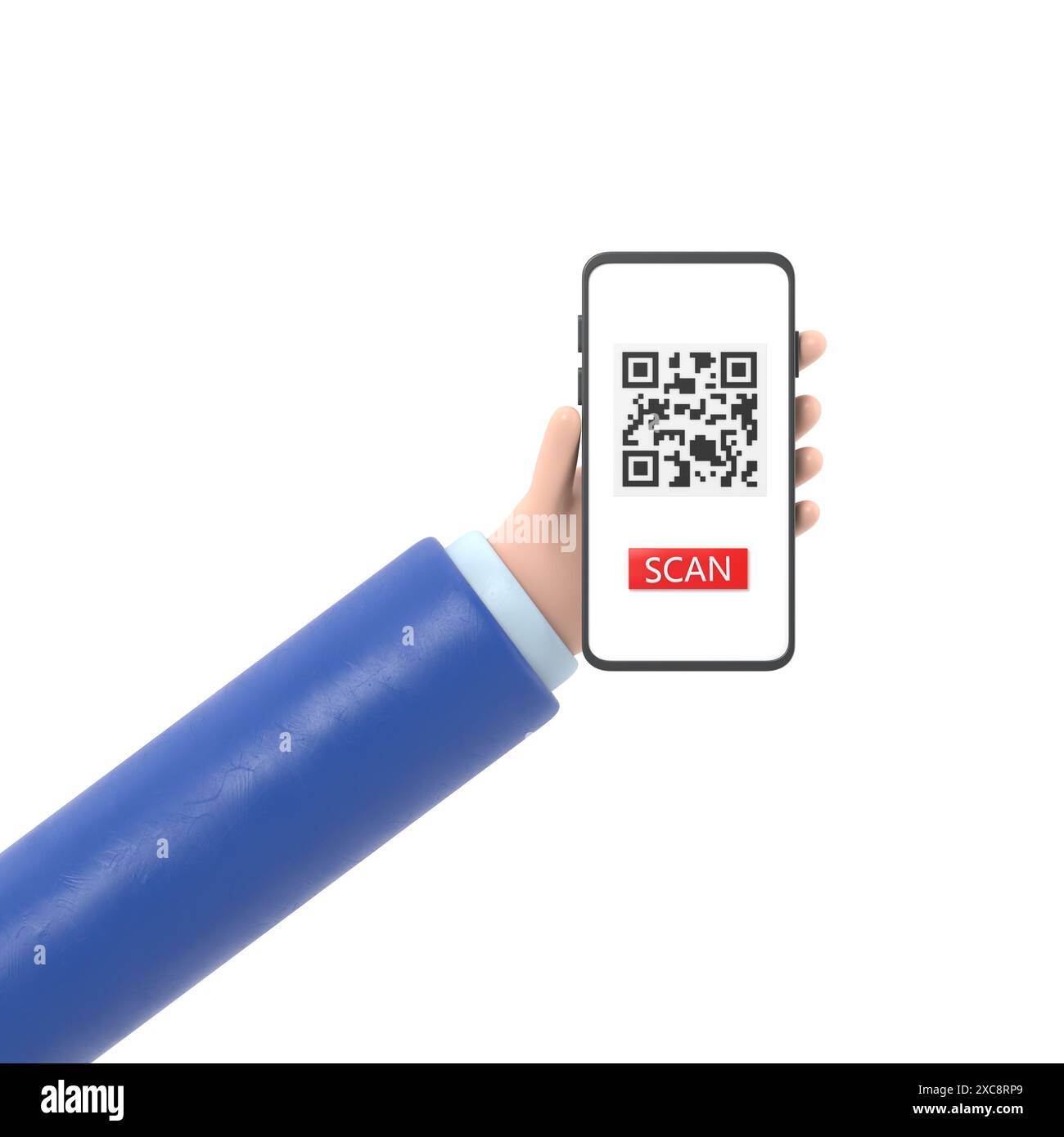 3d cartoon render female hand holds smartphone and use mobile app ...