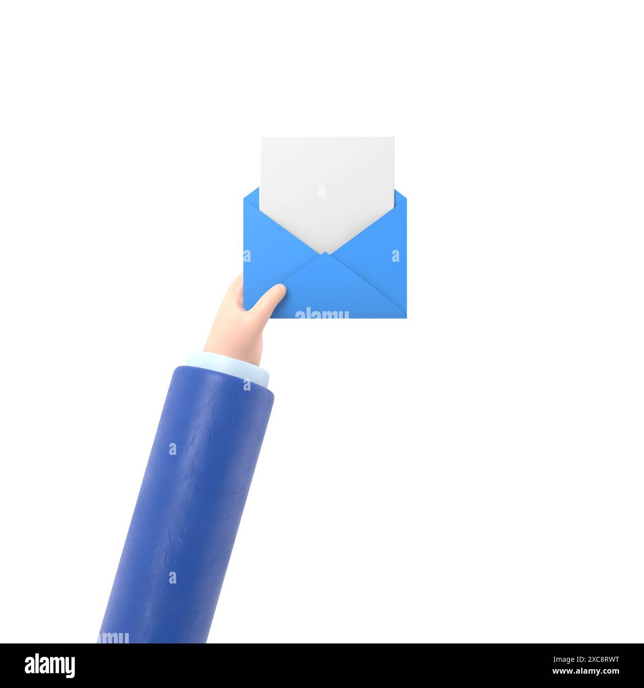 Envelope holding in the hand. Email message concept, sending. Postman ...
