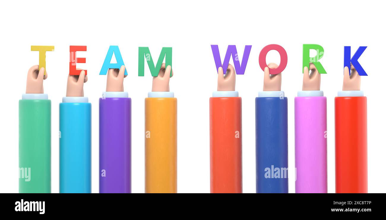 Cartoon Gesture Icon Mockup.Hands hold the letters with the word ...