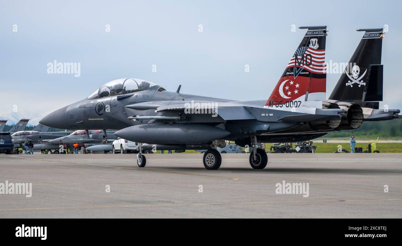A Republic of Singapore Air Force F-15SG taxis during Red Flag-Alaska ...