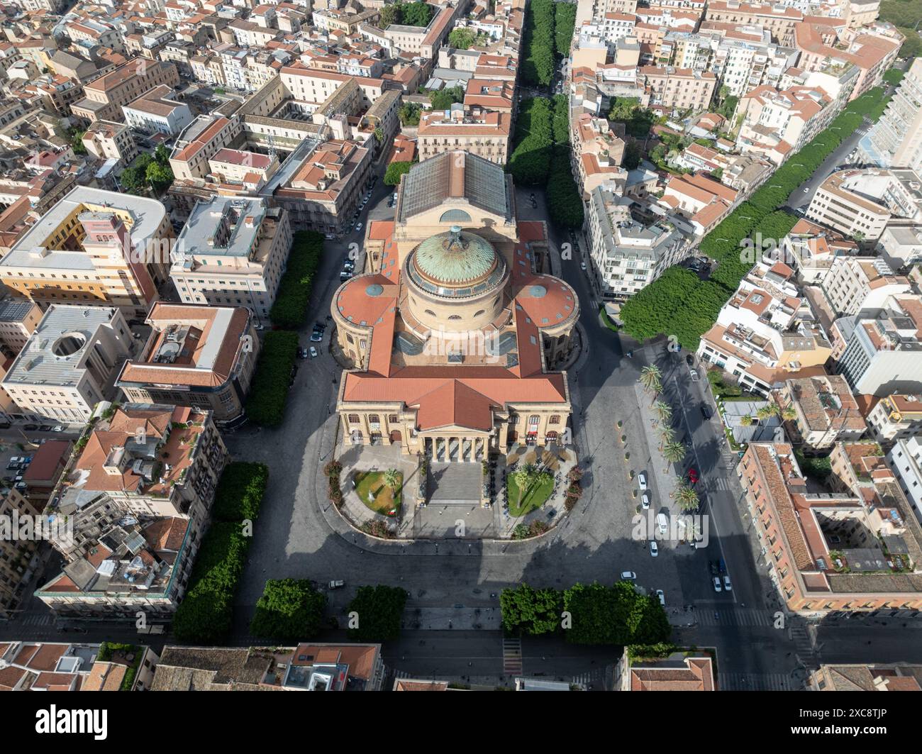 Aerial view of the Teatro Massimo Vittorio Emanuele, better known as ...