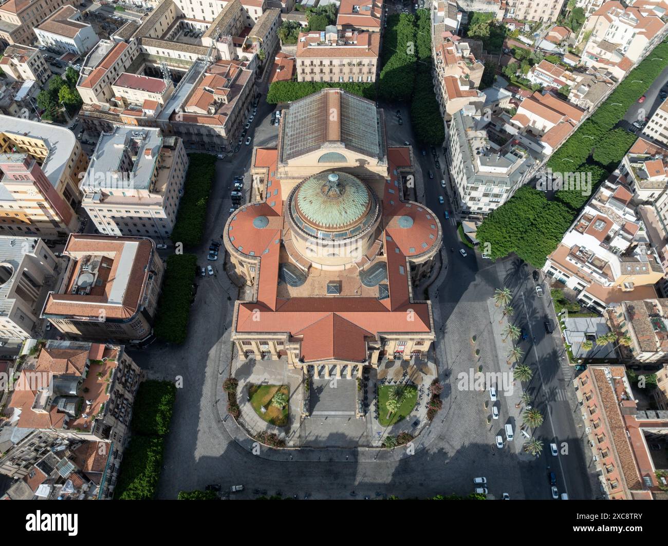 Aerial view of the Teatro Massimo Vittorio Emanuele, better known as ...