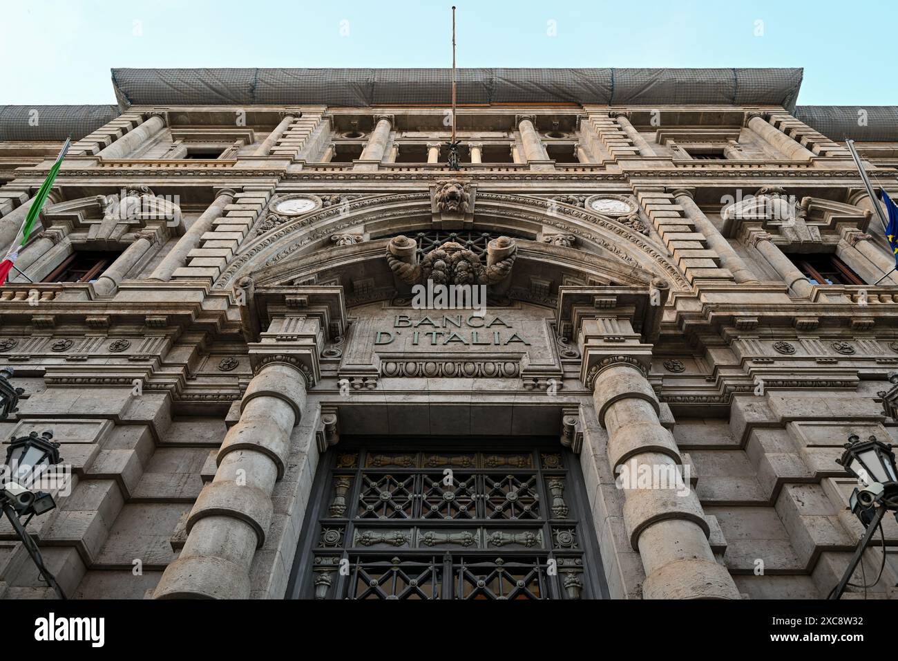 Banca d'Italia Sign: Sign on historic building indicating "bank of ...