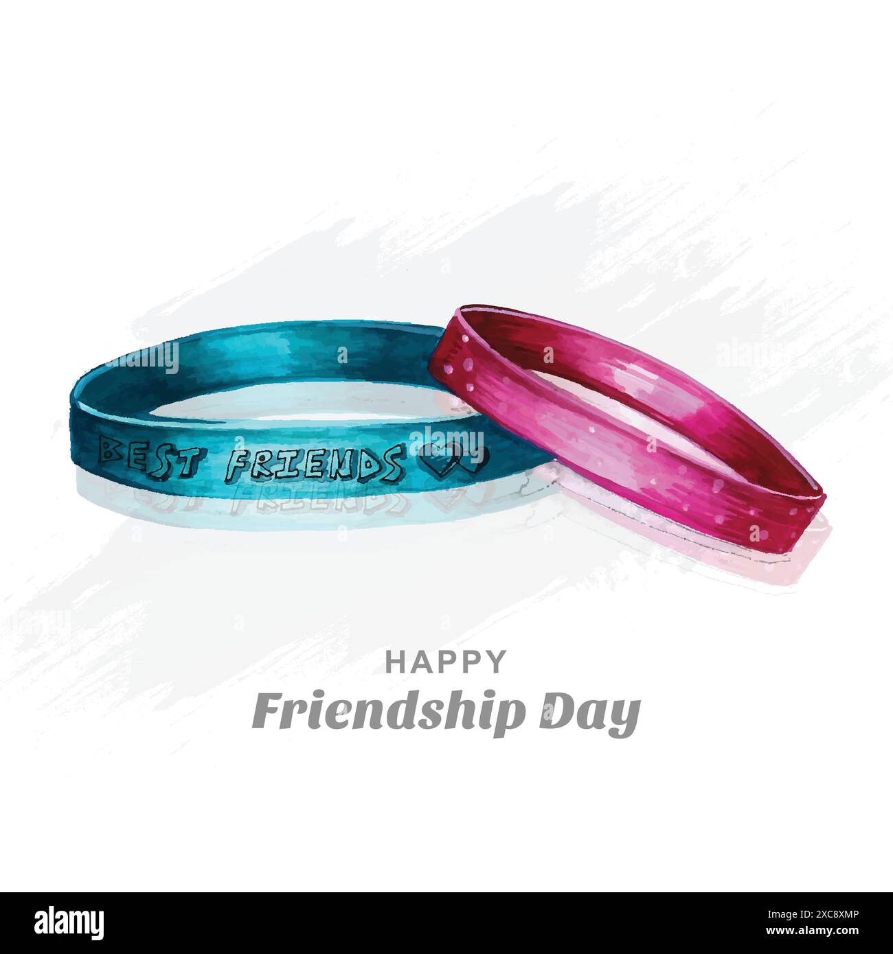 Hand draw friendship bands watercolor card background Stock Vector ...
