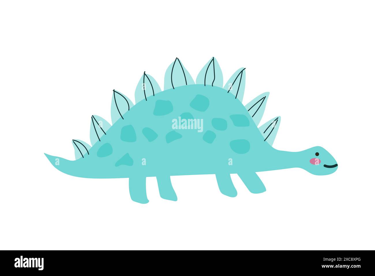 Stegosaurus dinosaur isolated vector illustration on white background ...