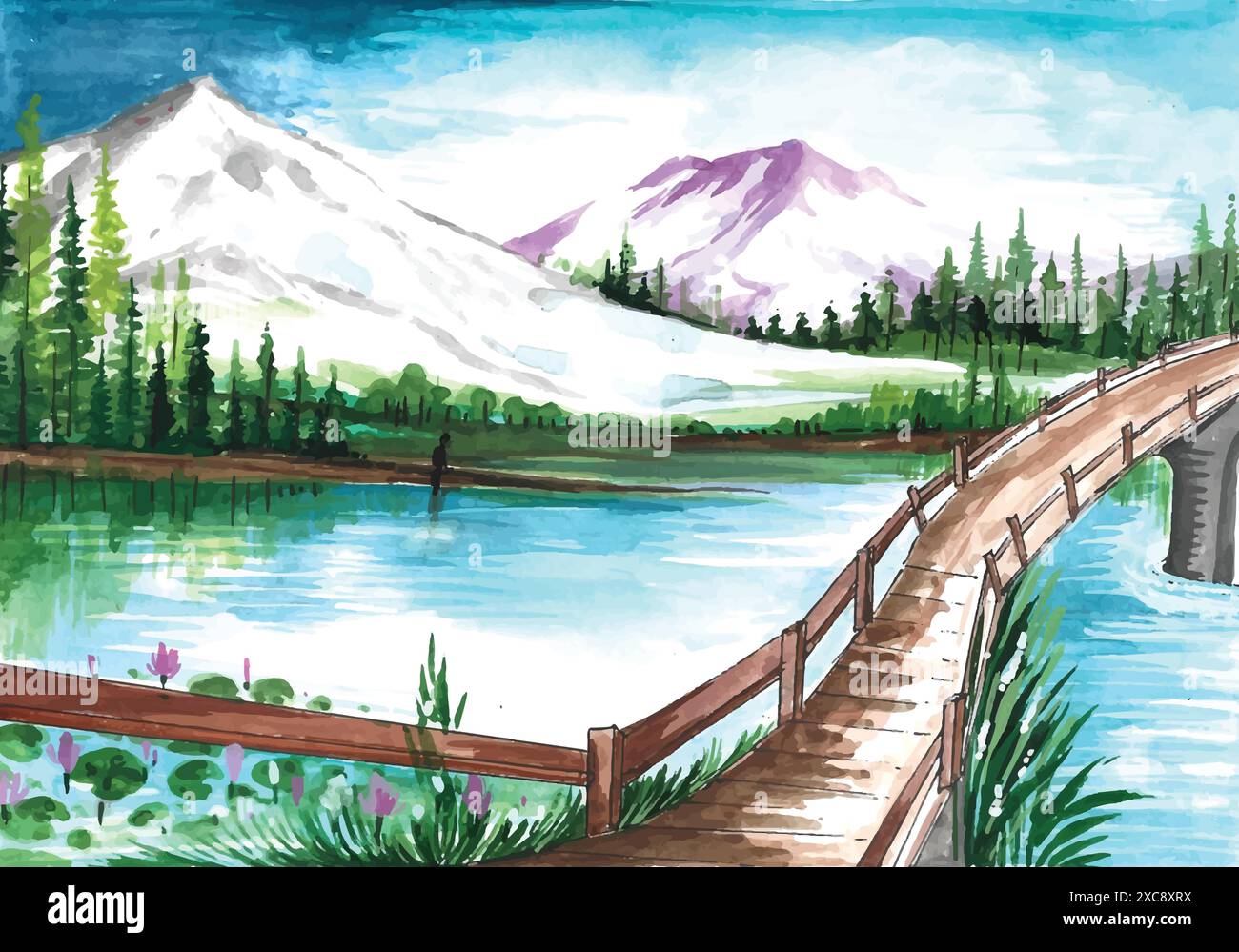 Draw spring Stock Vector Images - Alamy