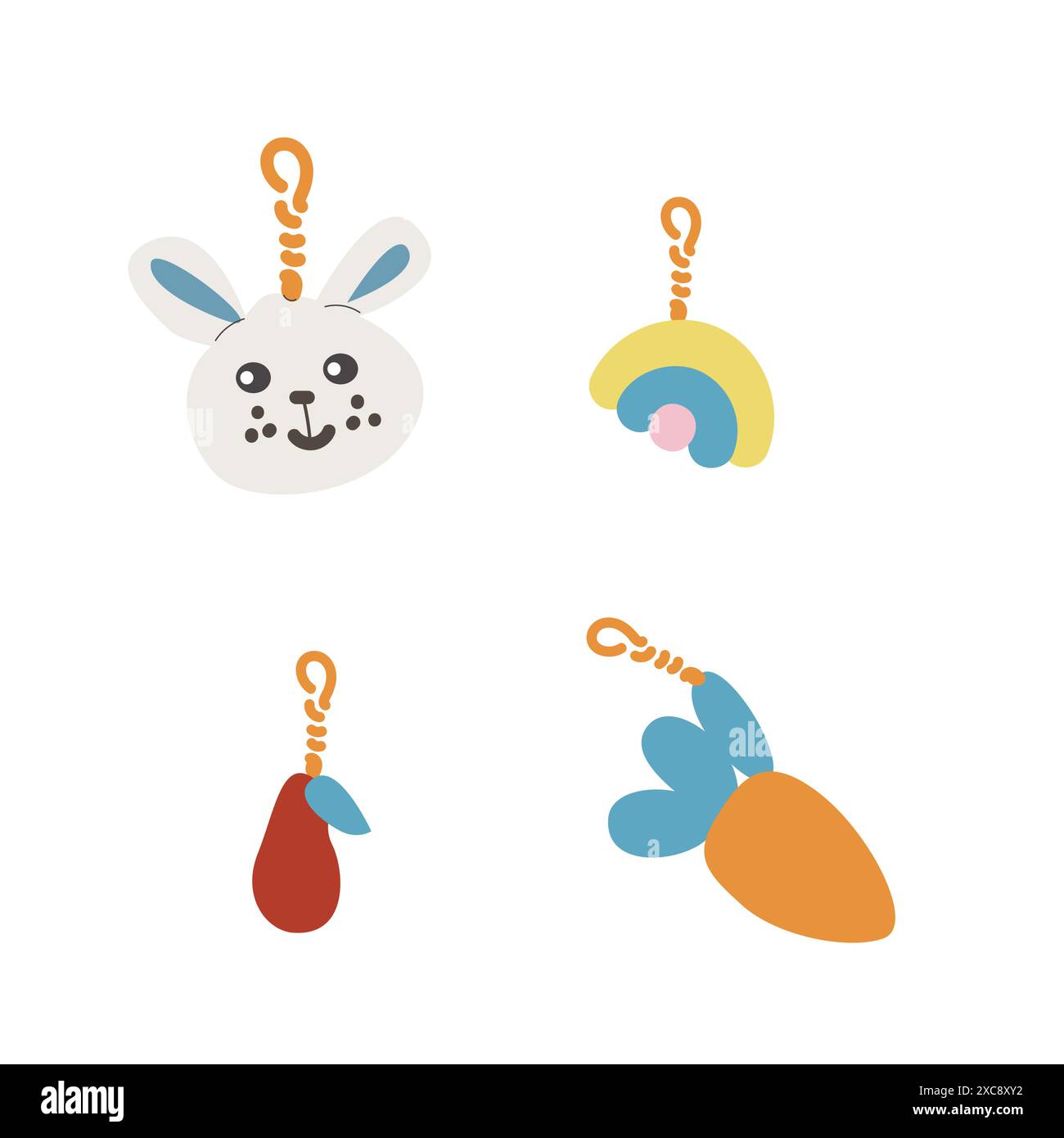 Childrens supplies cute elements of elementary school. Schoolbags ...