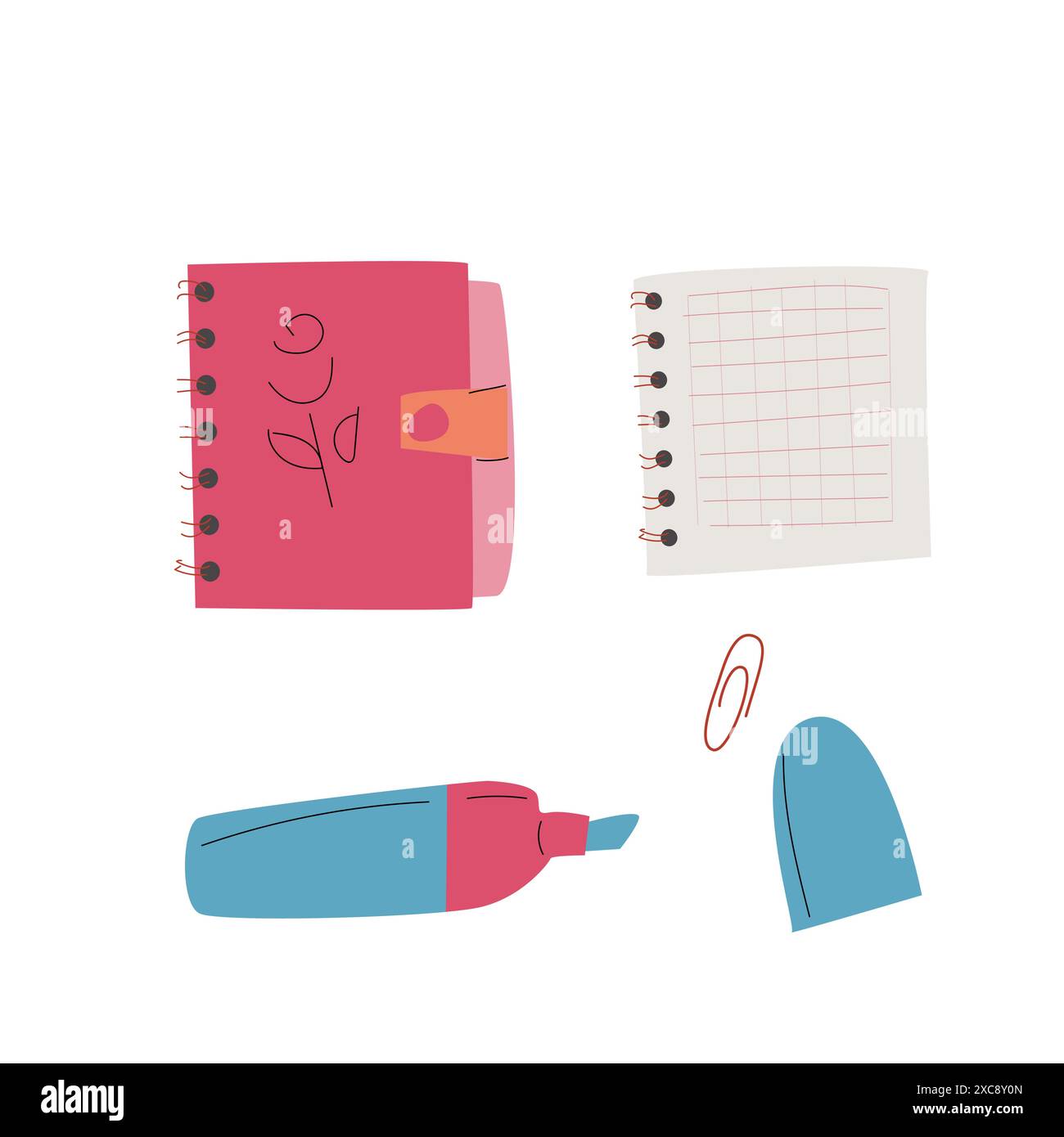 Childrens supplies cute elements of elementary school. notes for ...