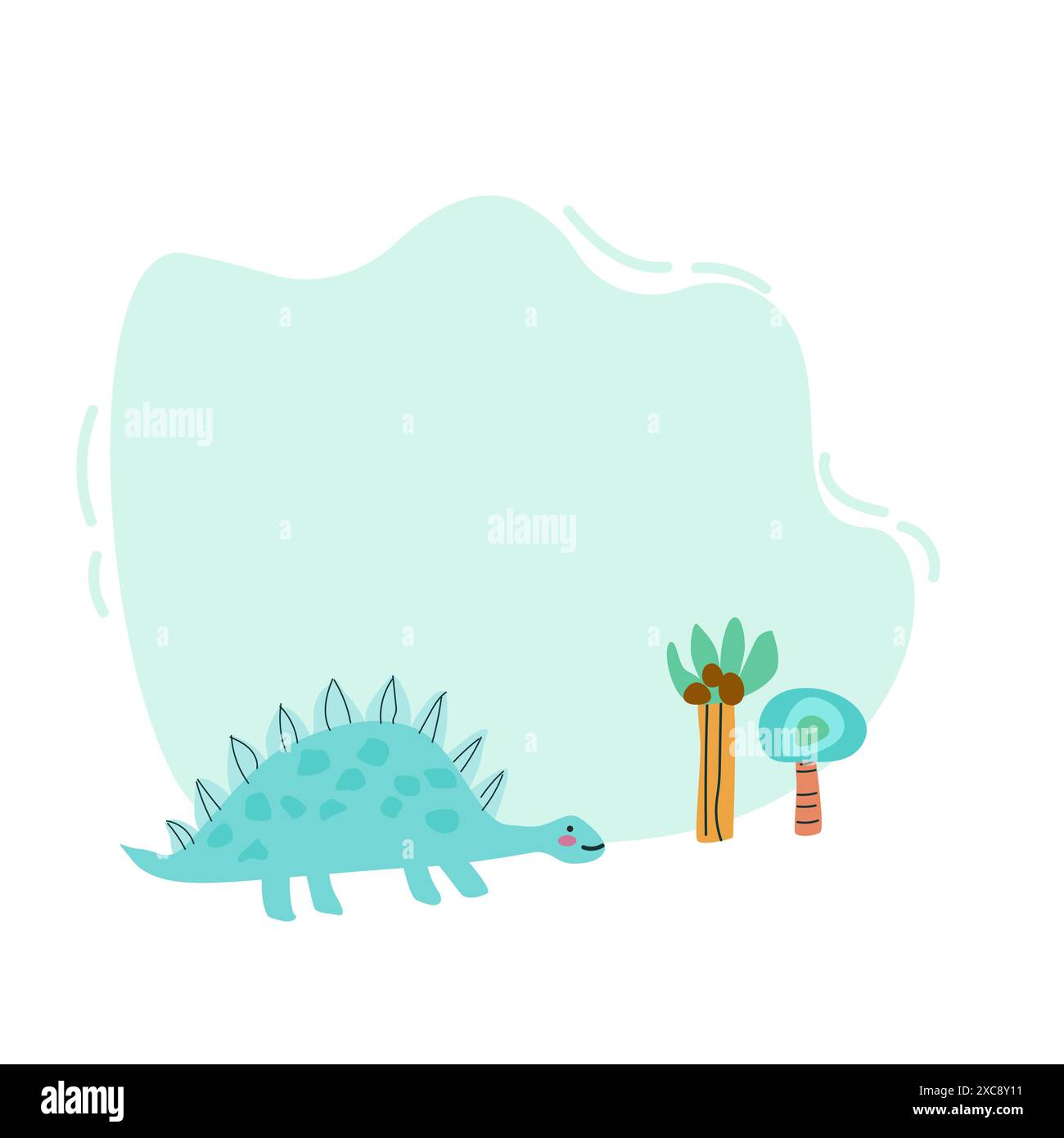 Cute baby dinosaurs background, childish frame for kids design ...