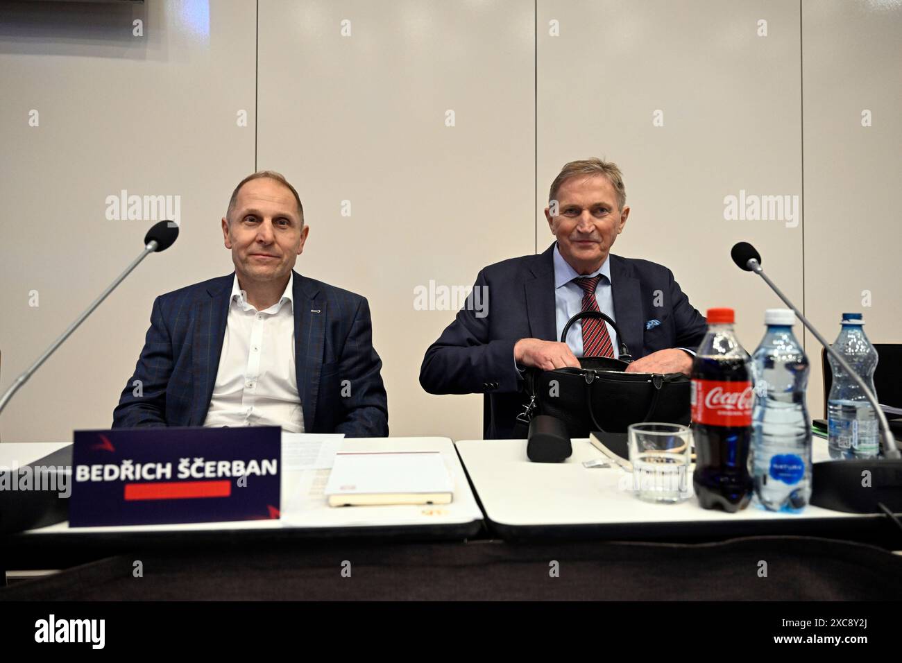 Former ice hockey player Bedrich Scerban, left, and Czech Ice Hockey ...