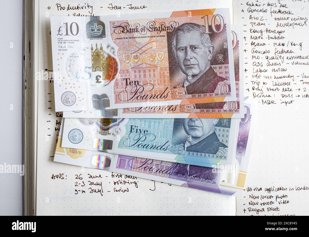 Banknotes featuring a portrait of King Charles III, first issued in ...