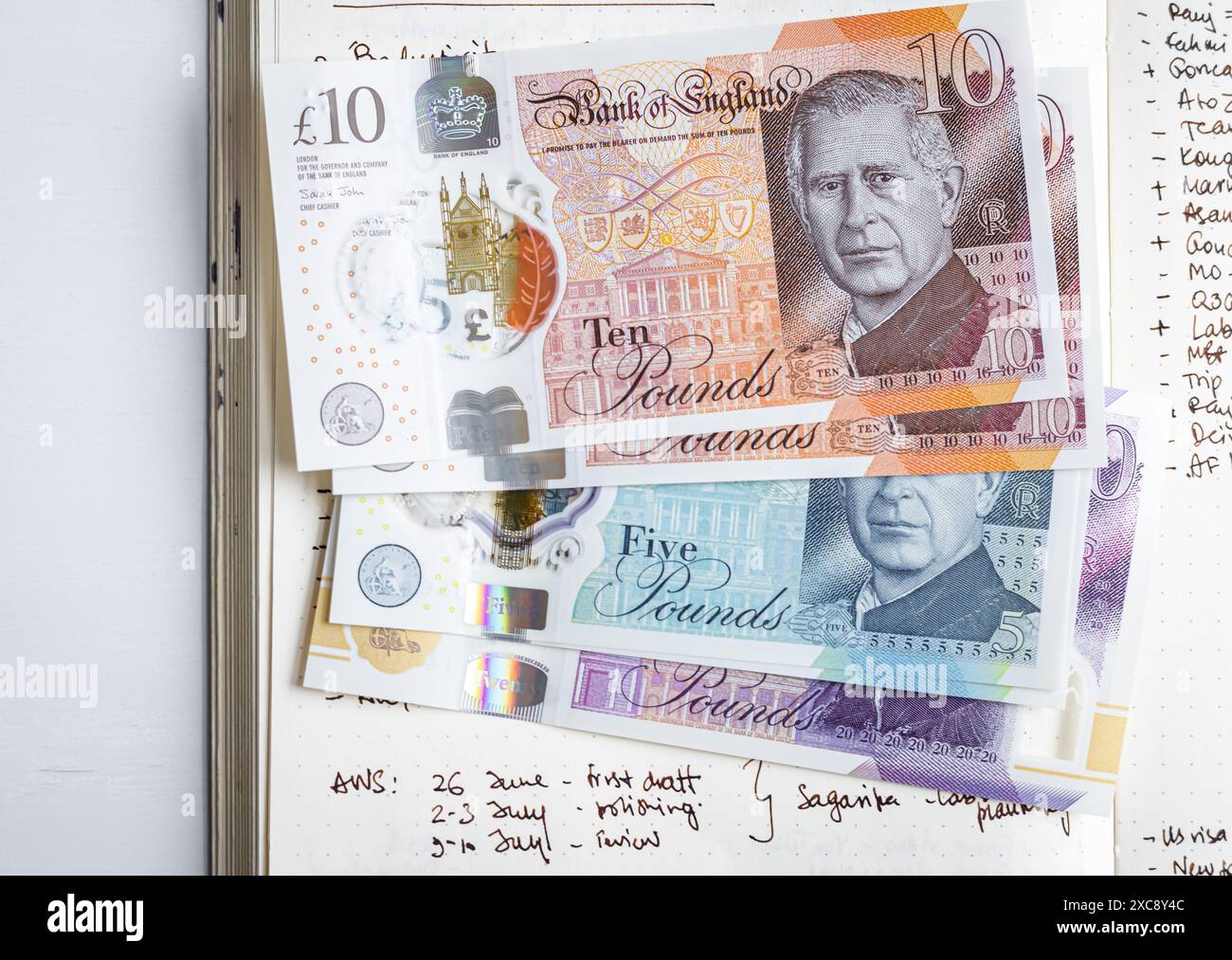 Banknotes featuring a portrait of King Charles III, first issued in ...