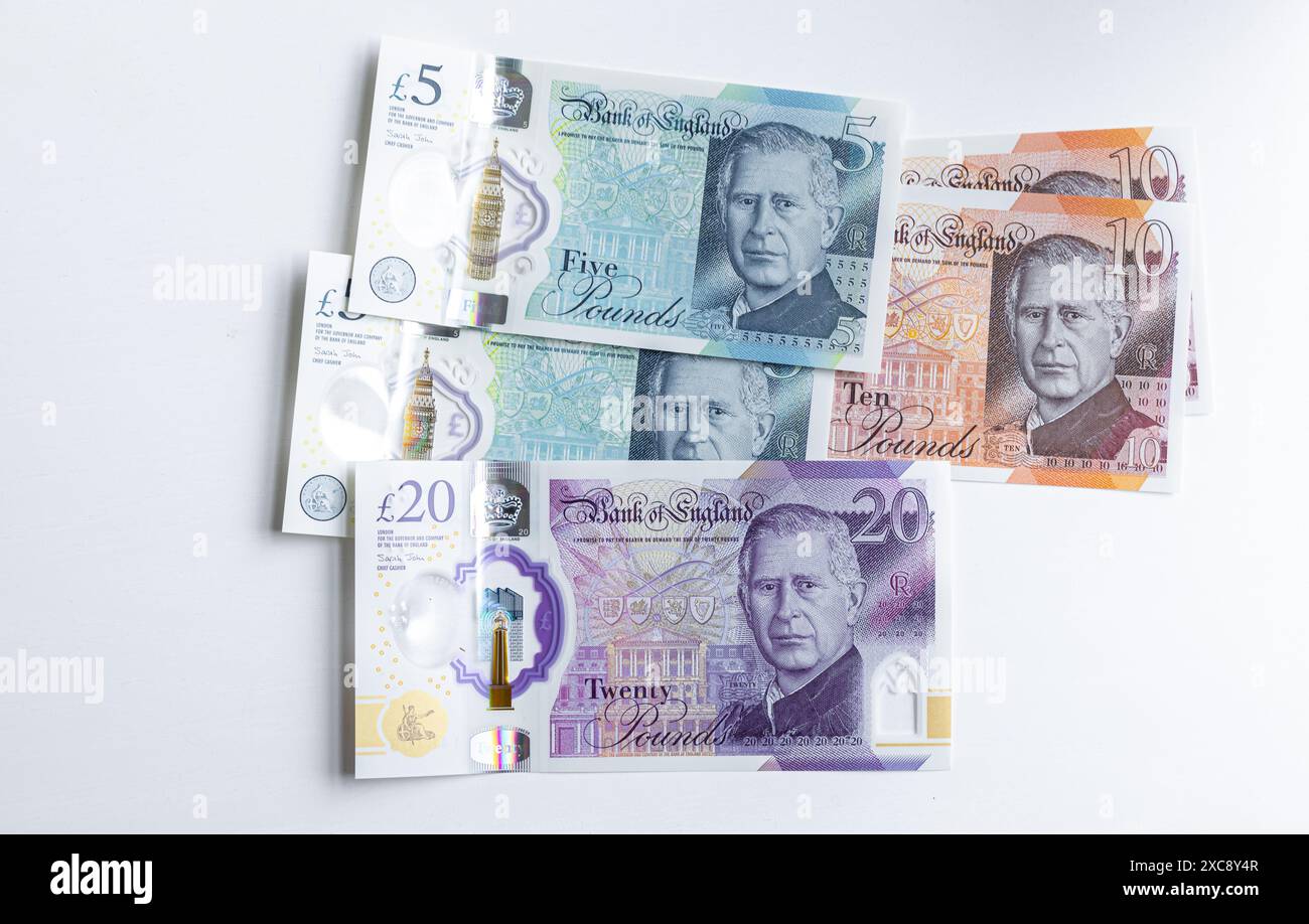 Banknotes featuring a portrait of King Charles III, first issued in ...