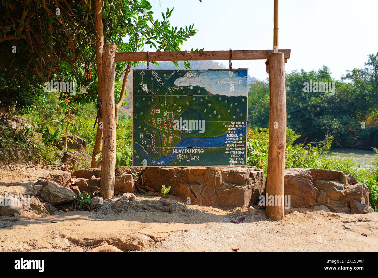 Map of the Huay Pu Keng long-neck Kayan village in the Mae Hong Son ...