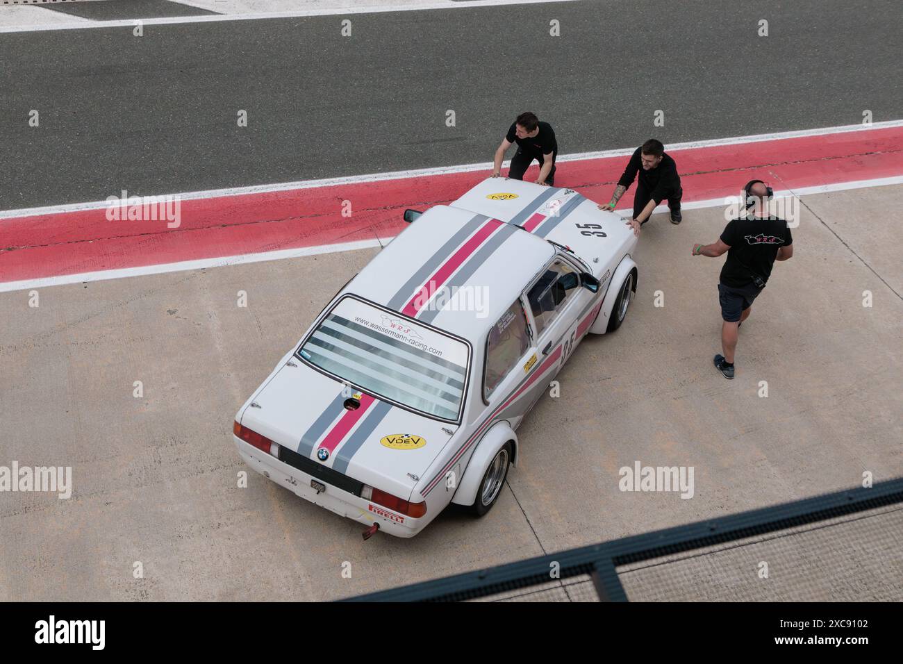 Los Arcos, Spain-May 25, 2024: 1981 BMW 323i (E21), racing car, first ...
