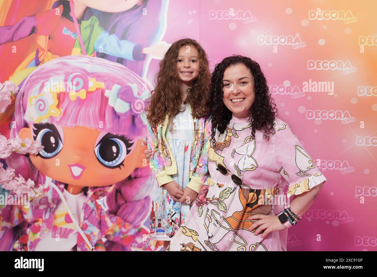 EDITORIAL USE ONLY Dani Harmer and daughter Avarie-Belle attend a launch event for the Decora ...