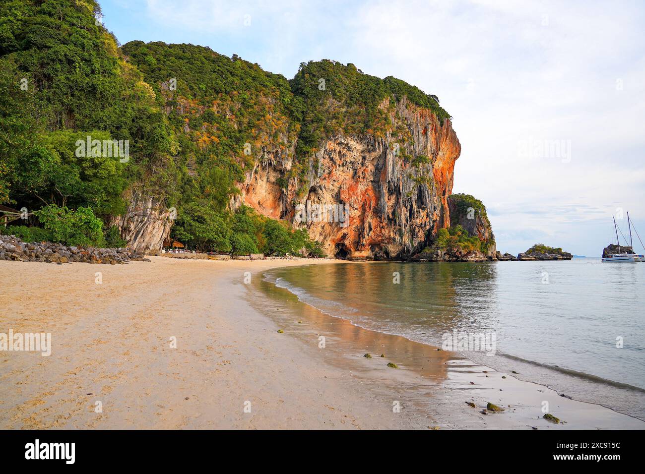 Limestone Karst Cliffs On Phra Nang Cave Beach On The Railay Peninsula In The Province Of Krabi