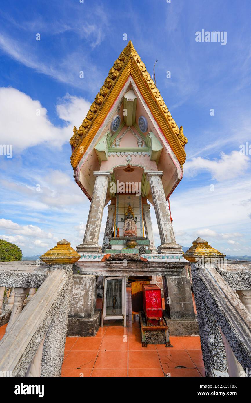 Hilltop pagoda of the Wat Tham Suea aka Tiger Cave Temple of Krabi in the south of Thailand ...