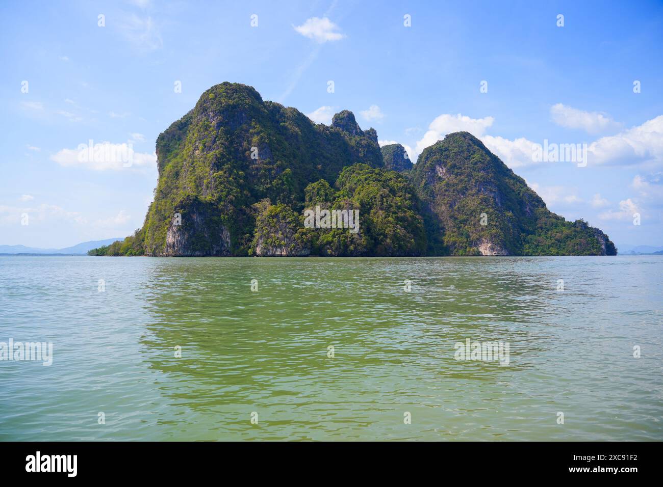 Limestone cliffs of Ko Raya Ring as seen from James Bond Island in the ...