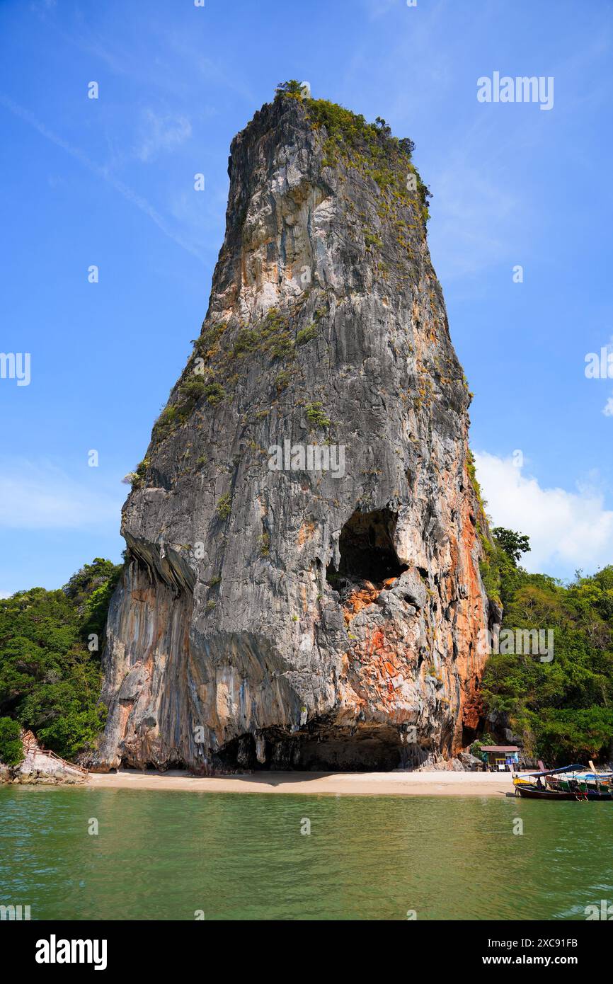 Limestone karst tower on Khao Phing Kan, a part of James Bond Island in ...