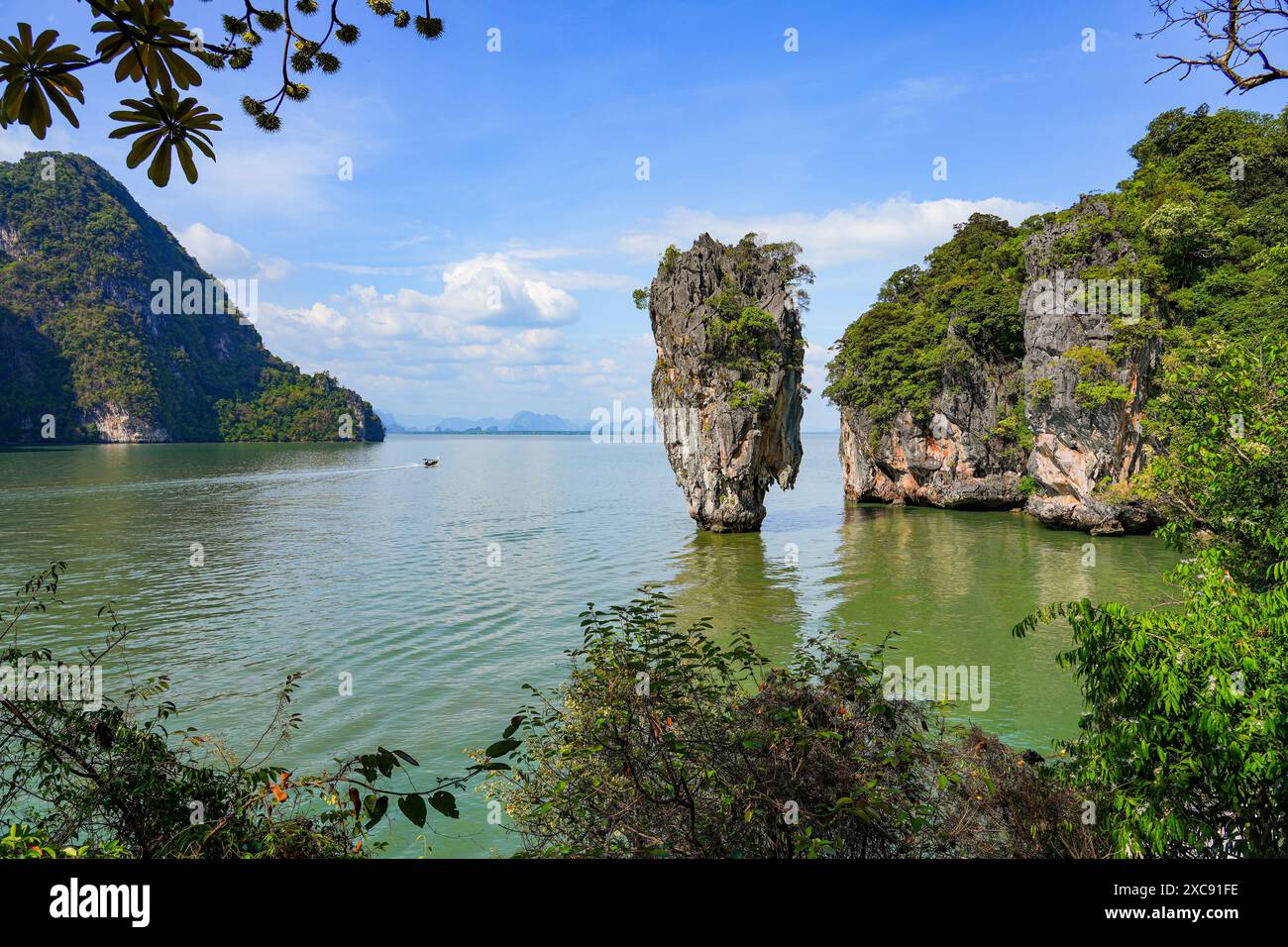Ko Tapu, a limestone karst tower on James Bond Island in the Phang Nga ...